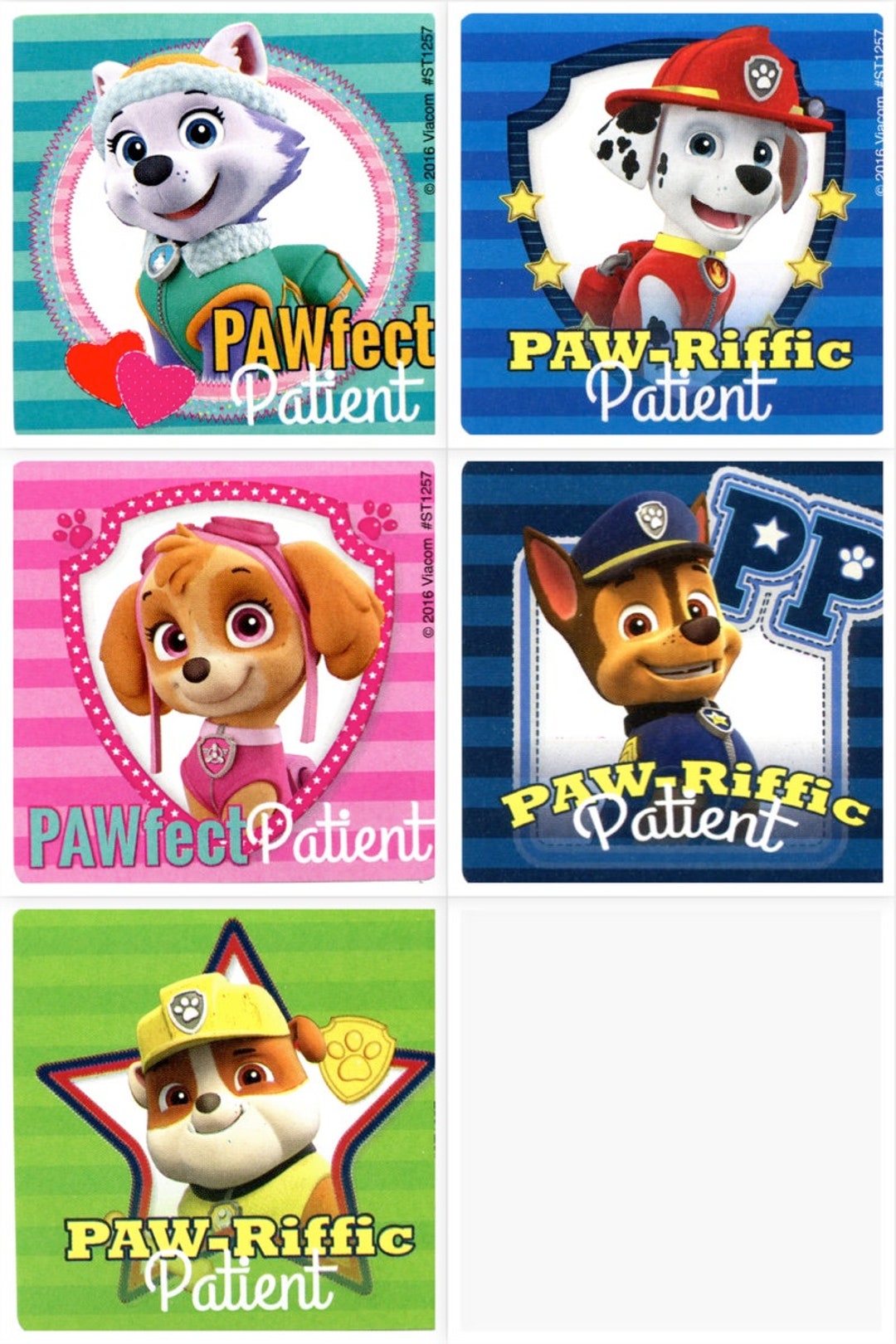 Paw Patrol Stickers Patient Rewards - Great Patient - Envelope Seals ...