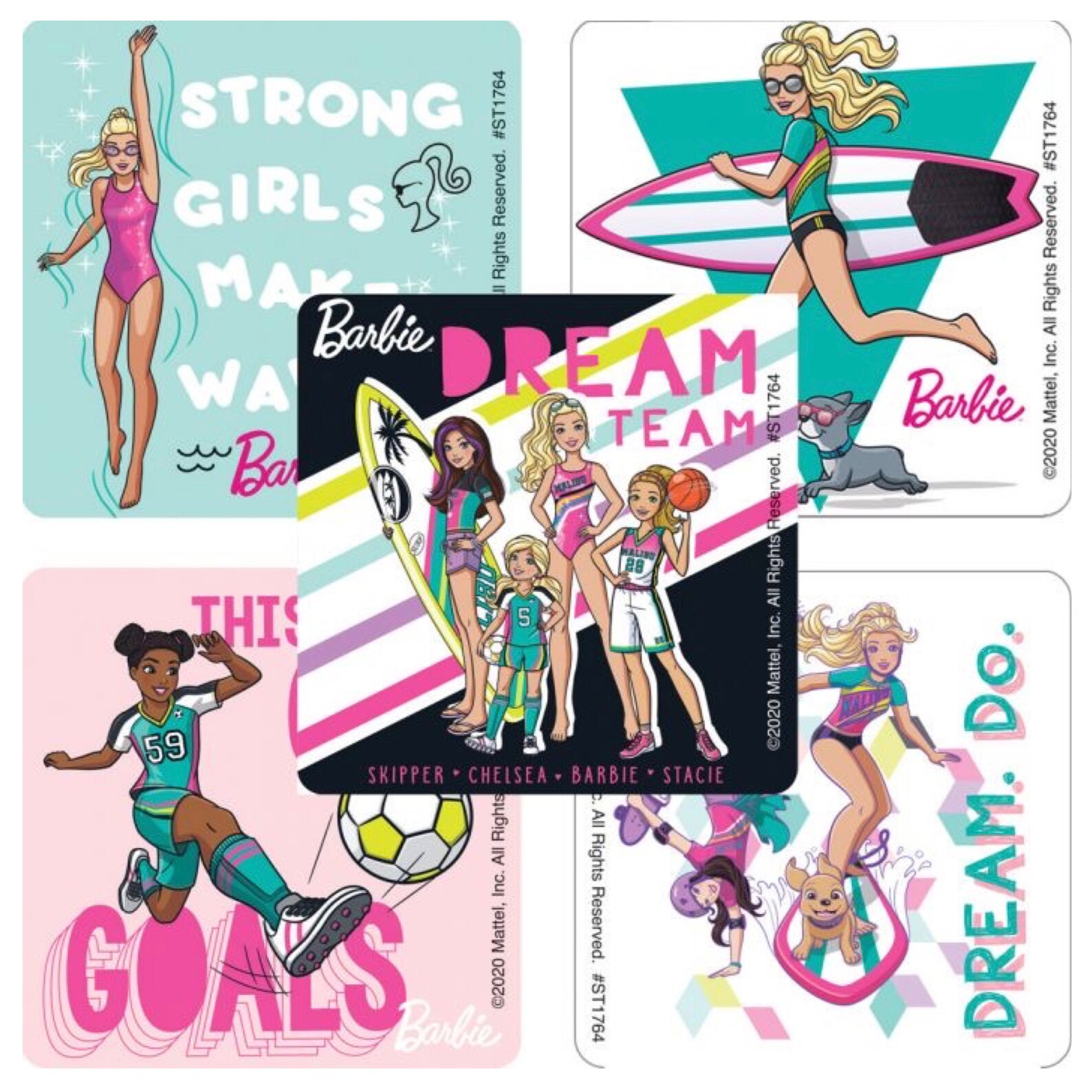 Licensed Barbie Stickers - Envelope Seals, Favours, Reward, Merit ...