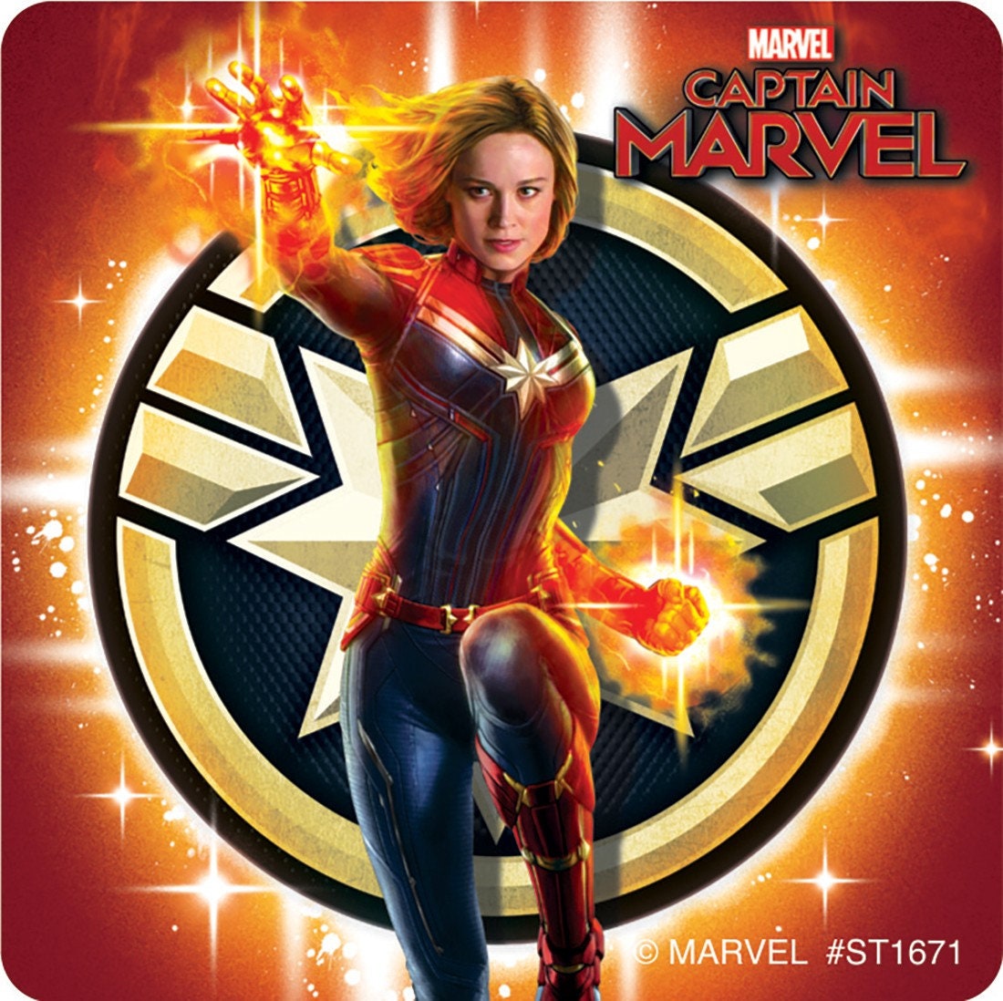 Captain Marvel Stickers Movie Stickers Birthday Party Envelope Seals ...