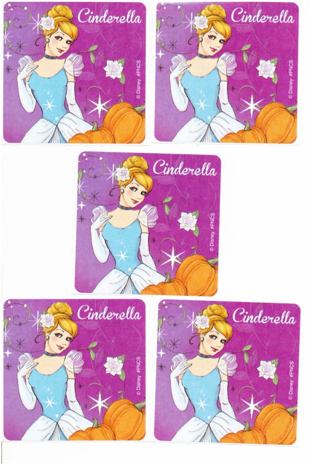 Disney Princess Cinderella Stickers - Envelope Seals, Favors, Reward ...