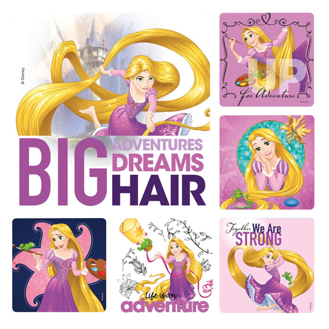 Tangled Stickers X 6 - Style 1 - Rapunzel Party - Envelope Seals, Party ...