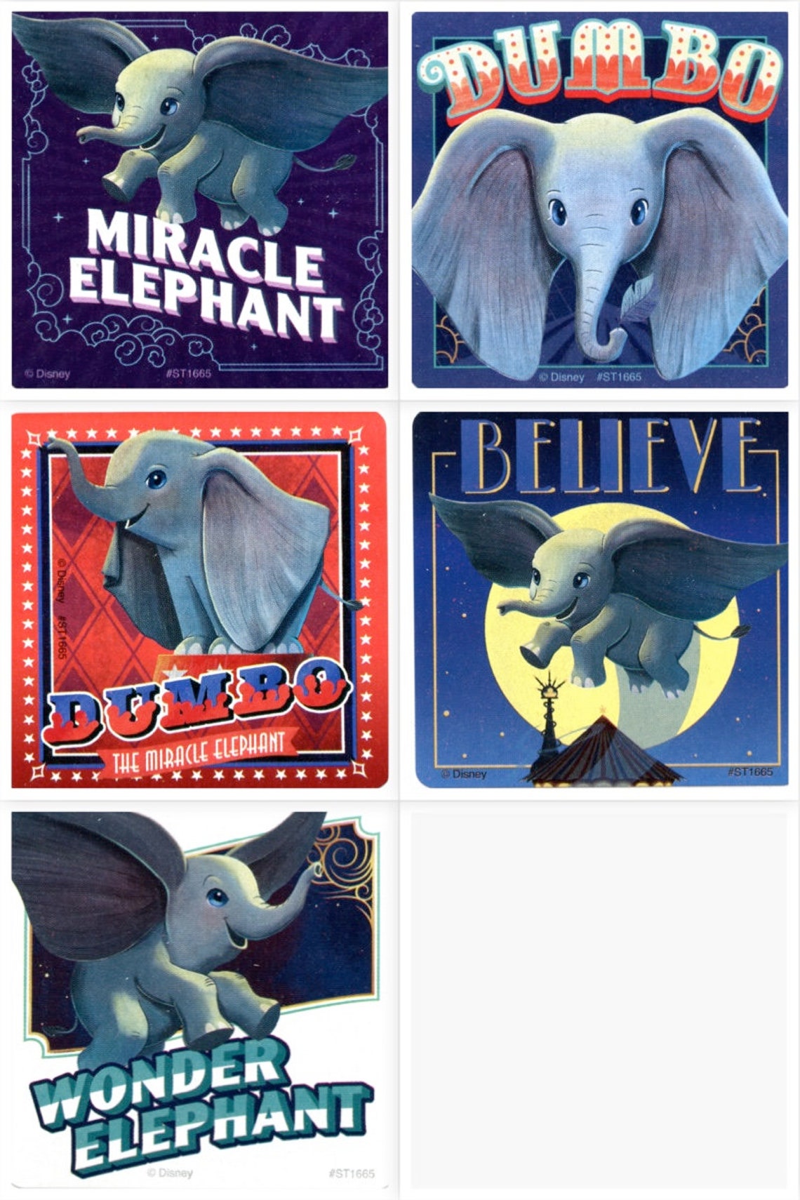 Dumbo Stickers Disney Magnificent Dumbo Birthday Stickers Envelope ...