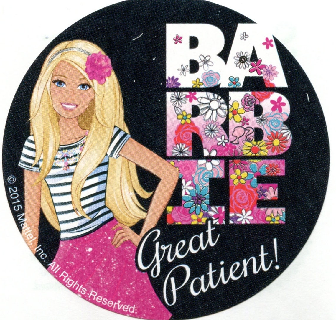 Licensed Barbie Stickers Patient Rewards Barbie Great Patient Doctor ...