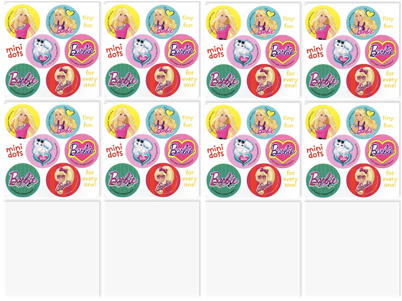 Licensed Barbie Stickers Dots Stickers - Barbie Dots - Envelope, Doctor ...