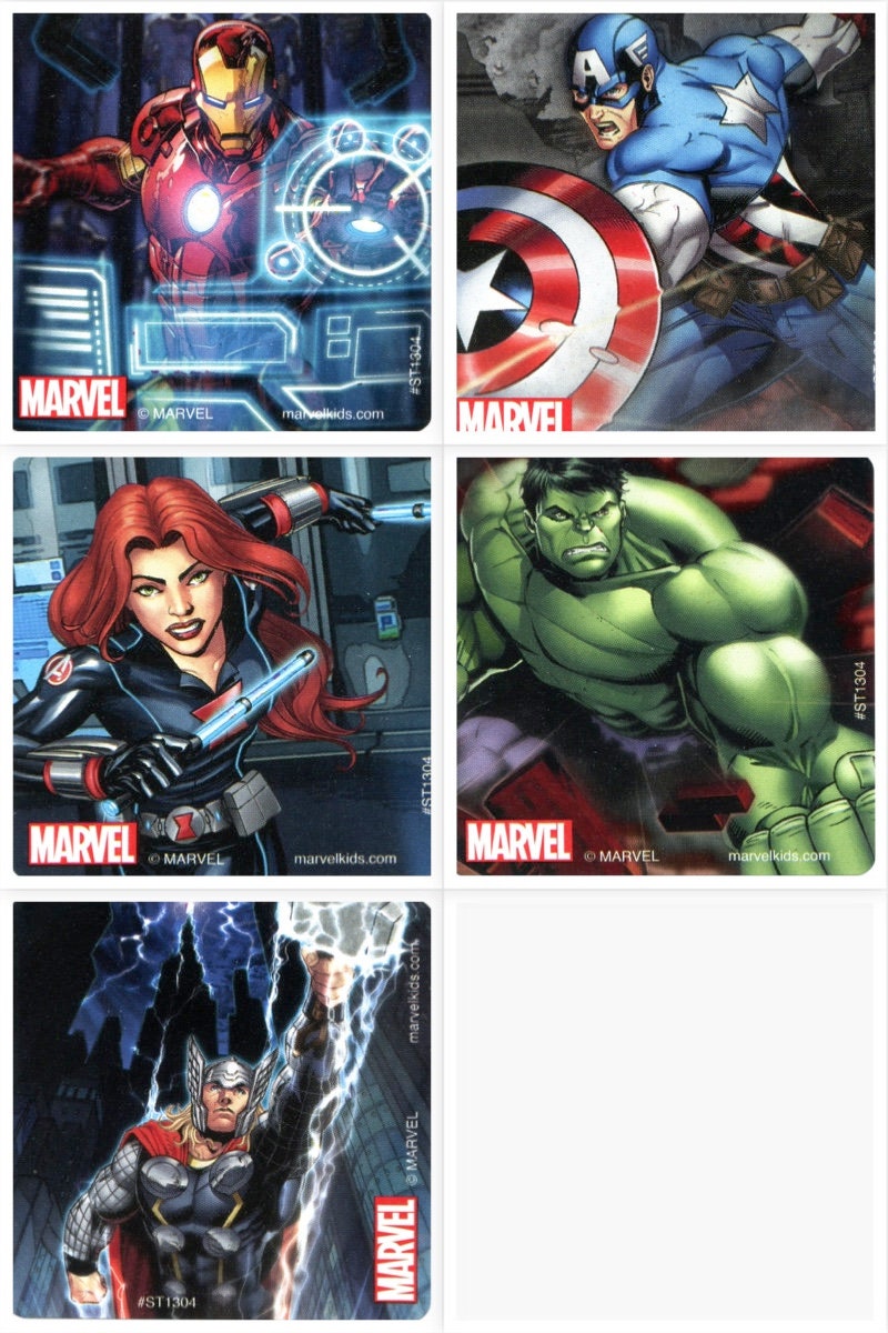 Marvel Avengers Stickers Envelope Seals, Party Favors, Reward Charts ...
