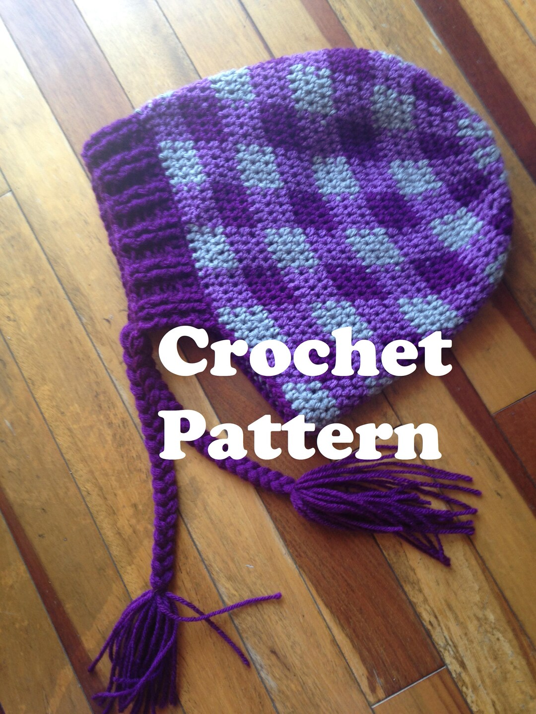 Hat Crochet Pattern, Plaid Hat Pattern, Slouchy Hat Directions, How to ...