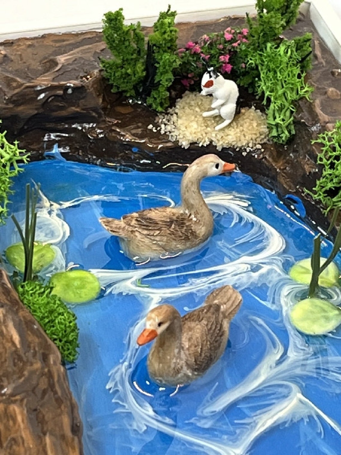 Duck Pond, Resin Pond, Frog, Rabbit, Ducks in a Row, Wall Art, - Etsy