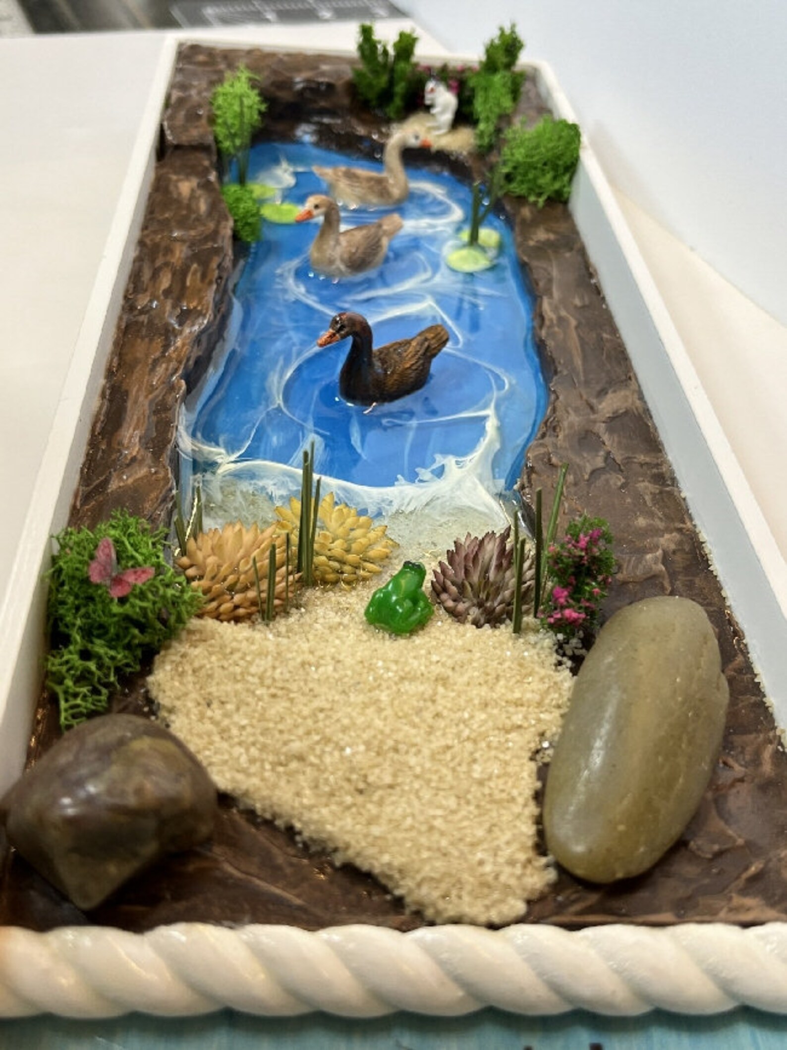 Duck Pond, Resin Pond, Frog, Rabbit, Ducks in a Row, Wall Art, - Etsy