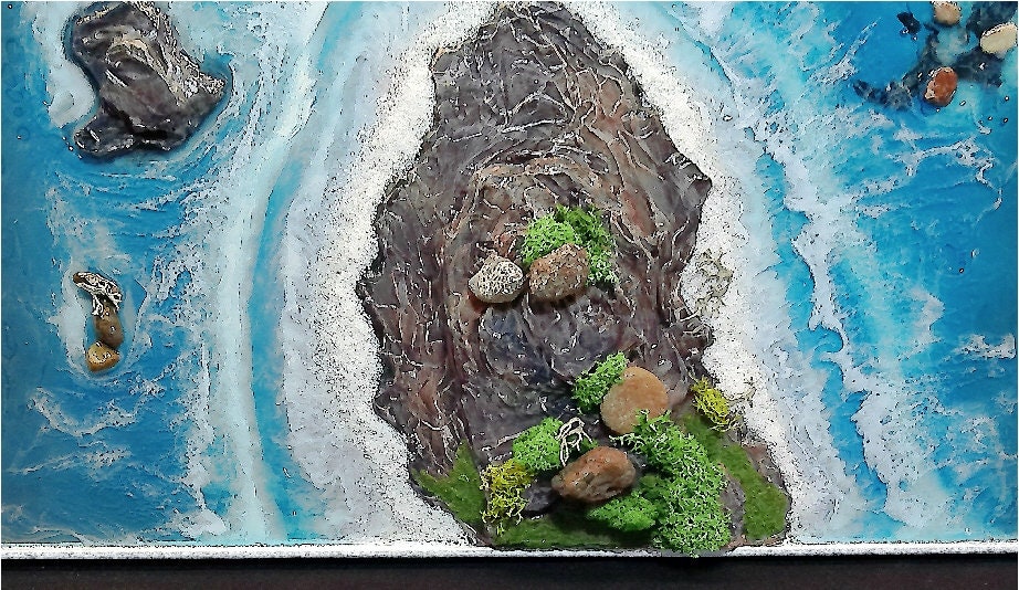 Ocean Islands, Sandy Beaches, 3d Resin Art, Free Shipping,seaside Decor ...