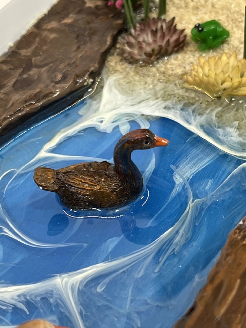 Duck Pond, Resin Pond, Frog, Rabbit, Ducks in a Row, Wall Art, - Etsy