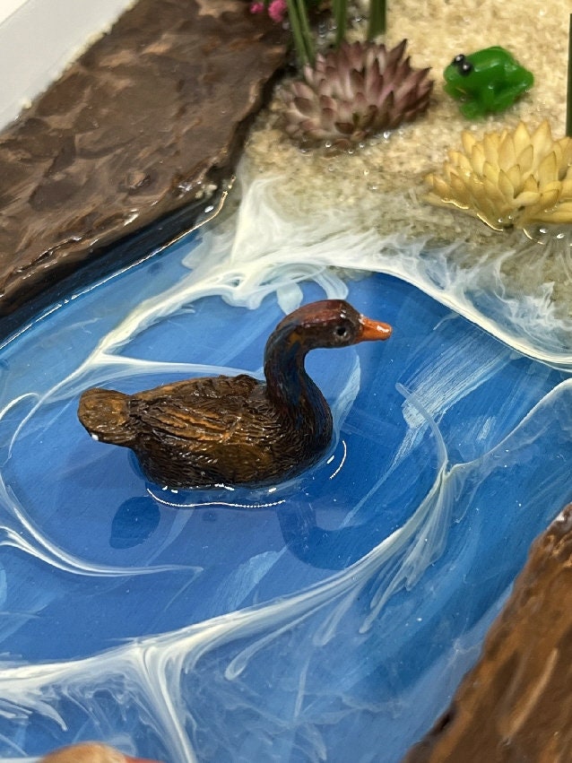 Duck Pond, Resin Pond, Frog, Rabbit, Ducks in a Row, Wall Art, - Etsy