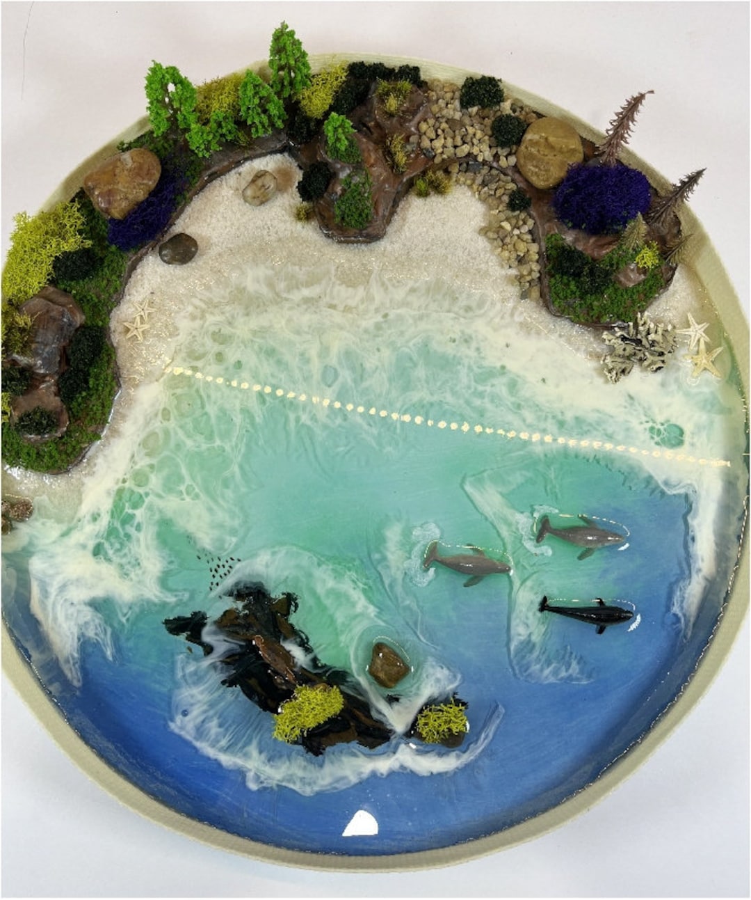 Humpback Whales, Resin Whales, Table Top Art, Diorama Ocean, Beautiful ...