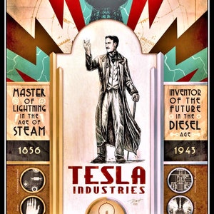 Nikola Tesla Inventor Magnetic Poster Canvas Print FRIDGE MAGNET 6x8 ...
