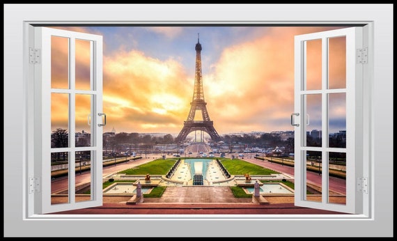 Eifel Tower Window View Paris France Canvas Print Fridge | Etsy
