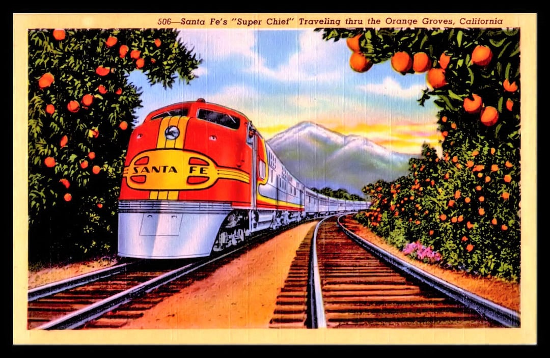 Santa Fe Railroad Vintage California Travel Poster Fridge Magnet 6x8 ...