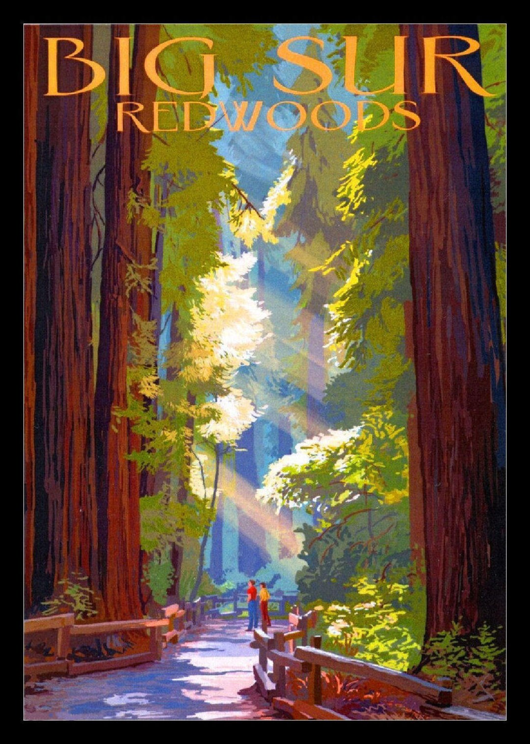 Big Sur California Coast Travel Poster Canvas Print FRIDGE MAGNET 6x8 ...