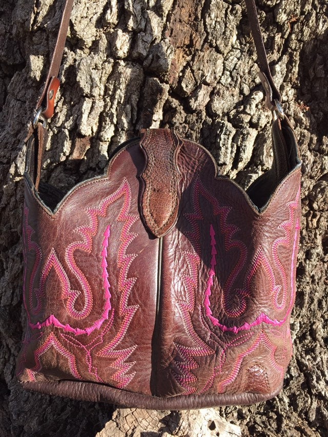 Justin Boot Purse - Upcycled Authentic Cowboy Boot Handbag - Etsy