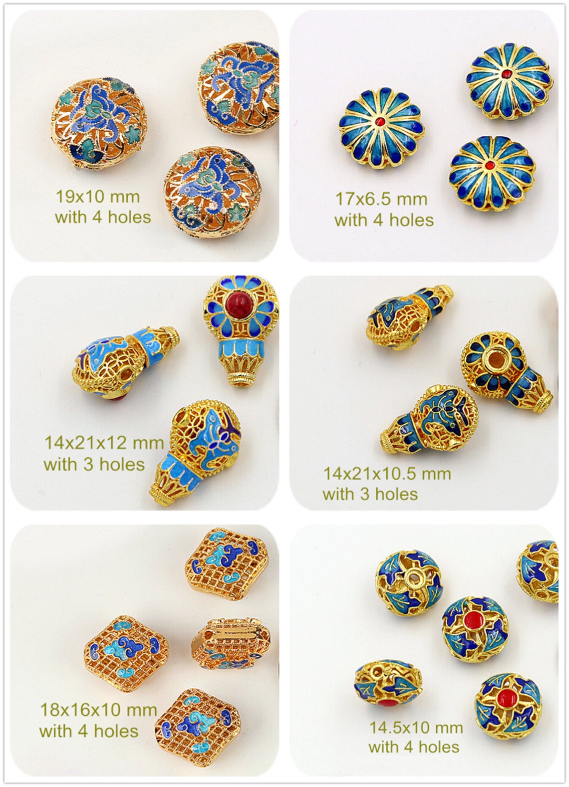 Cloisonne Bead Enamel Bead DIY Beads Enamel Color Fine Copper | Etsy