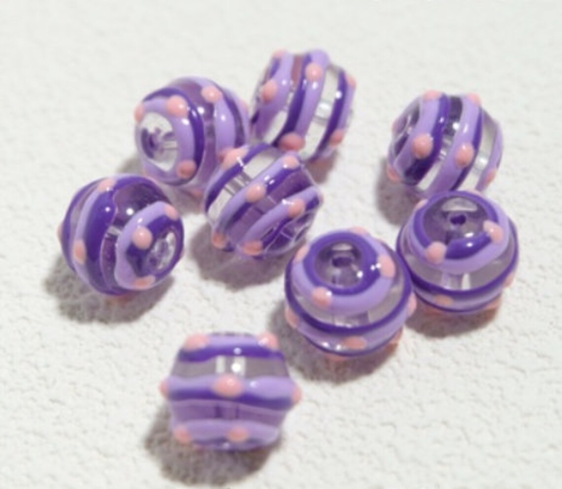 Lampwork 12mm Color Dot Glaze Bead Prayer Glass Beads Bead Charm DIY ...