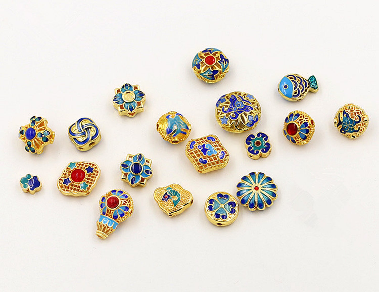 Cloisonne Bead Enamel Bead DIY Beads Enamel Color Fine Copper | Etsy