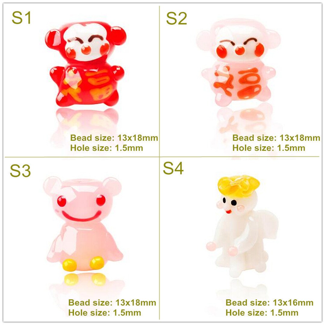 Lamp Work Fun Monkey Glaze Bead Angel Doll Glass Beads Design Charm ...