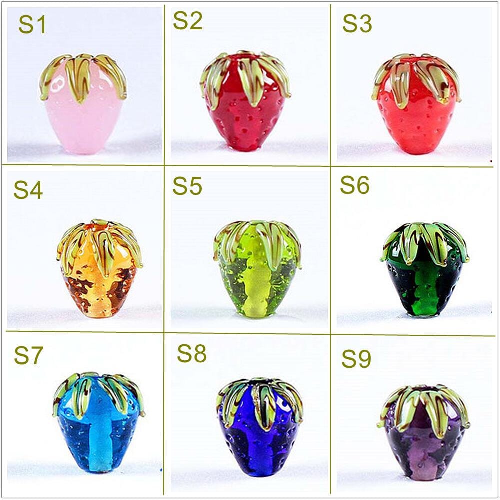 Lamp Work 12x14mm Strawberry Fruit Glass Beads Lucky Bead - Etsy