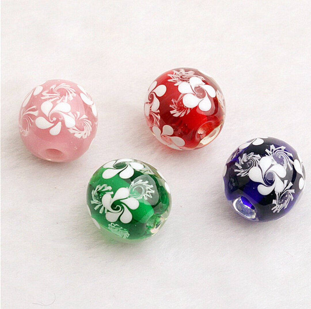 Lampwork 16mm Design Glass Beads Handmade Bead Charm Bracelet - Etsy