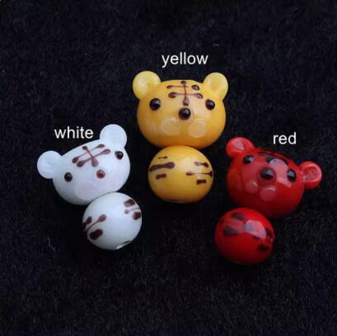 Glazed Bead 14x21mm Little Tiger Glass Beads Handmade Bead Colorful ...