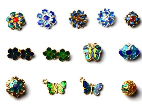 Cloisonne Bead Color Enamel Blue Beauty Vintage Art Bead Charm | Etsy