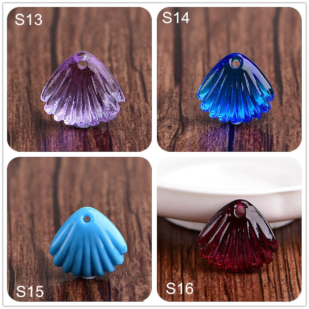 8x18x20mm Lamp Work Shell Shaped Beads Pendant Art Bead Glass - Etsy