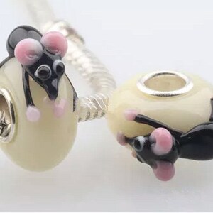 9.25 Silver Lampwork 8x14mm Rabbit Sea Star Cat Glass Beads Mouse Bead ...