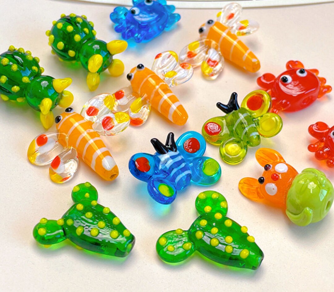 Lampwork Glass Beads: Animal Charms for DIY Bracelets - Etsy