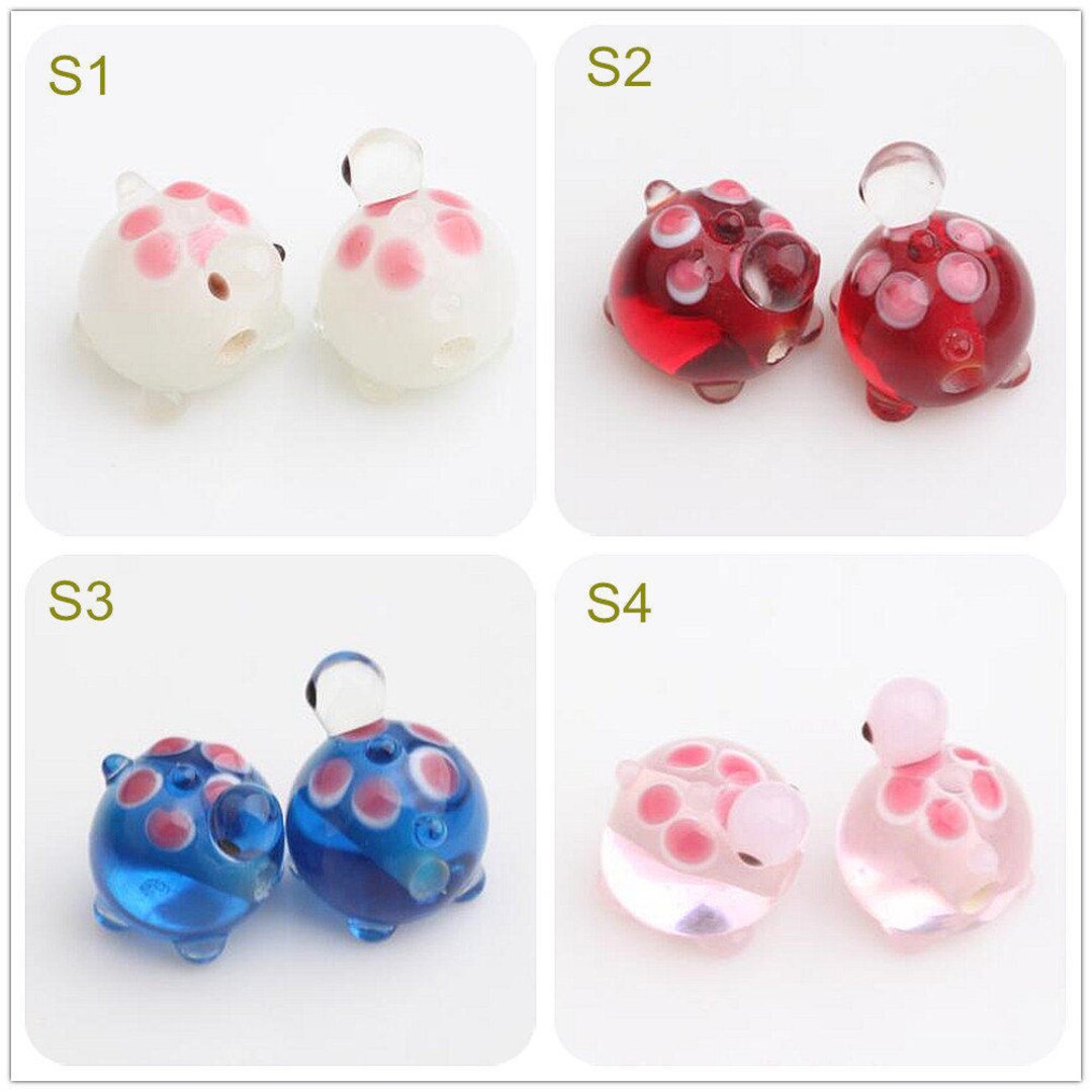 Lamp Work 12x15mm Turtle Glass Beads Baby Turtle Animal Lucky Bead ...