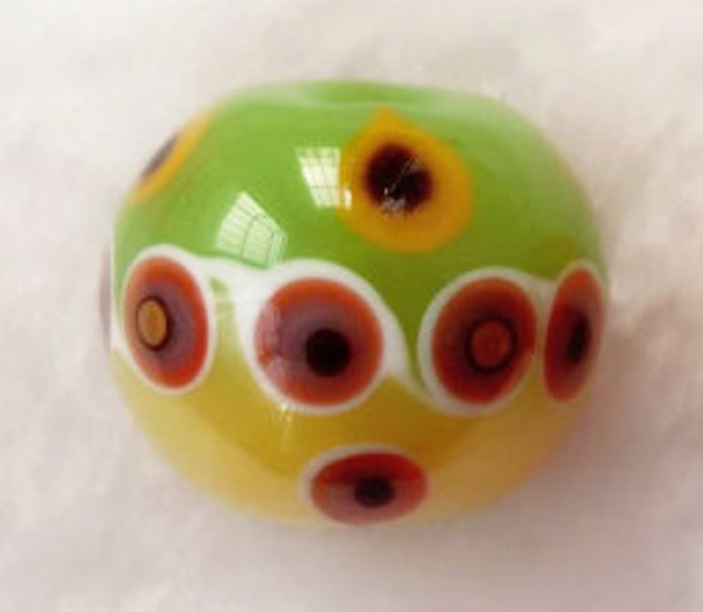 Lampwork Flower Dot Paint Glaze Bead Art Glass Beads Pray Bead Charm ...