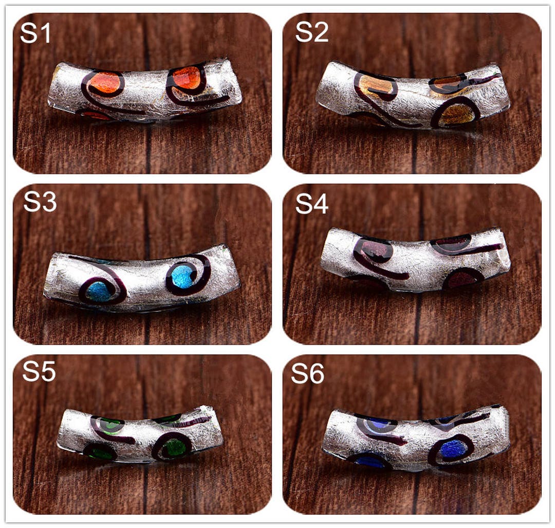 9x35mm Lamp Work Elbow Bend Shaped Beads Art Bead Glass Beads Lucky ...