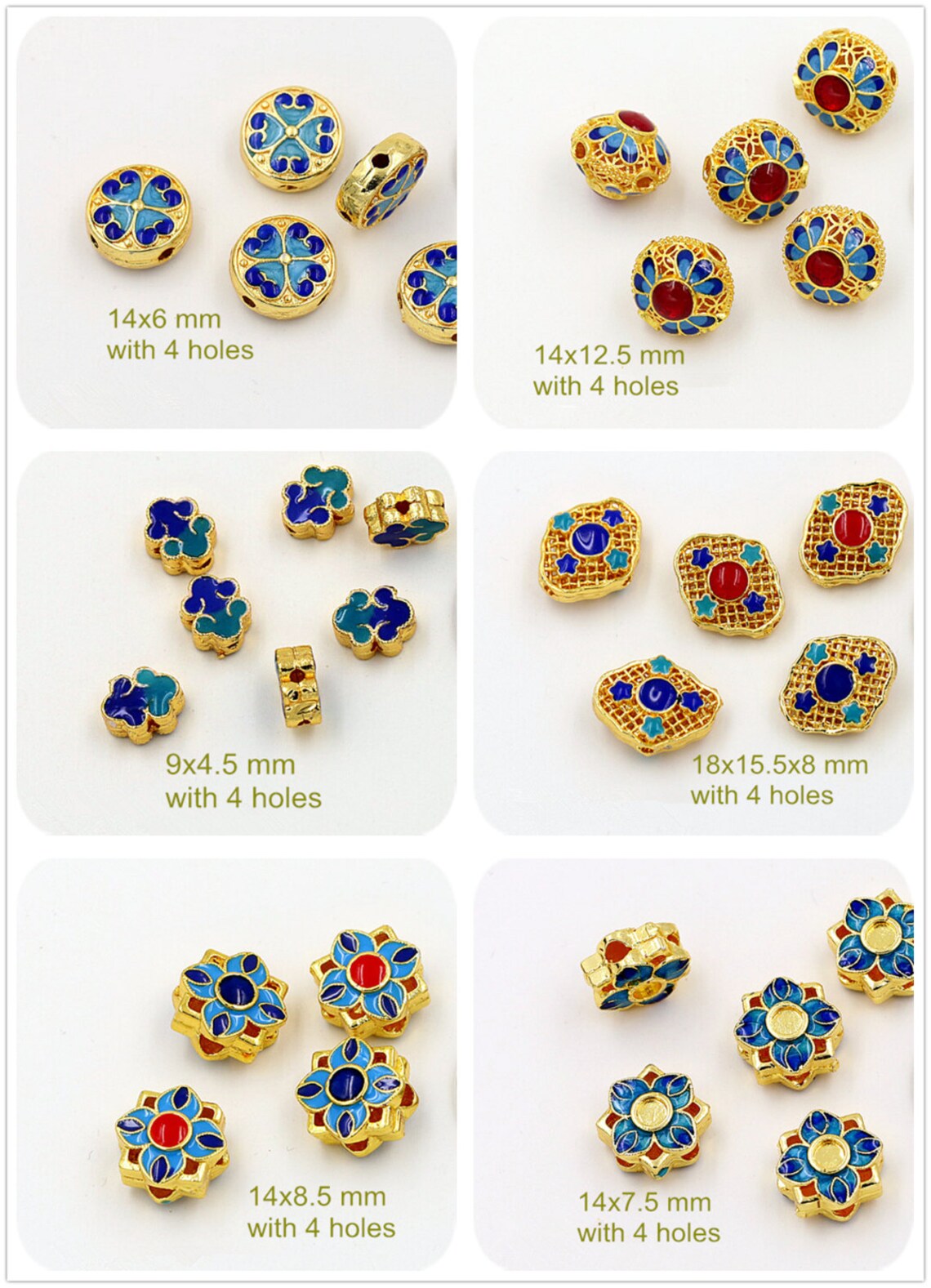 Cloisonne Bead Enamel Bead DIY Beads Enamel Color Fine Copper | Etsy