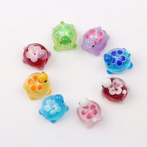 13mm 18mm Lampwork Turtle Glaze Bead Glass Beads Colorful - Etsy
