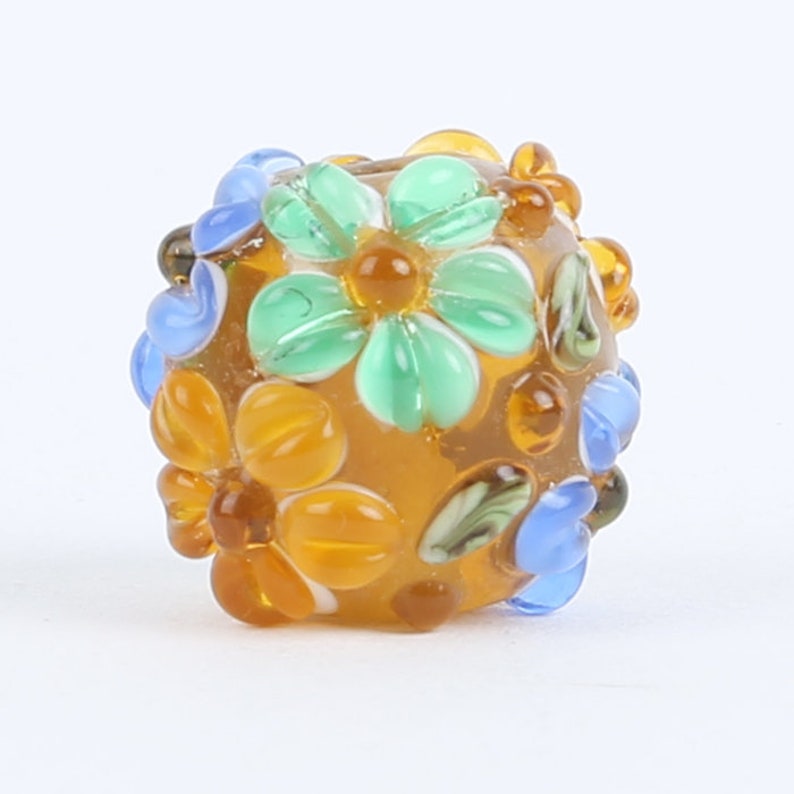 Lamp Work 16mm Glaze Bead Flower Bead Glass Beads DIY Charm - Etsy