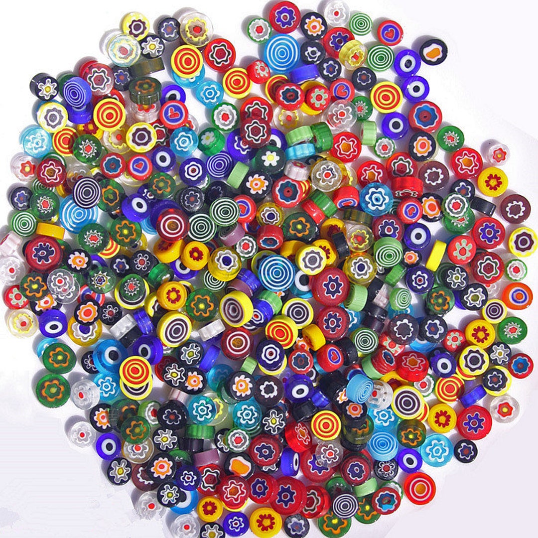 Lot 25g Color&size Random Mixed Lampwork Glass Beads Flower Beads Charm ...