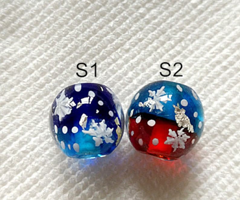 14mm 16mm Lampwork Snow Flake Glaze Bead Glass Beads Pray Bead Charm ...