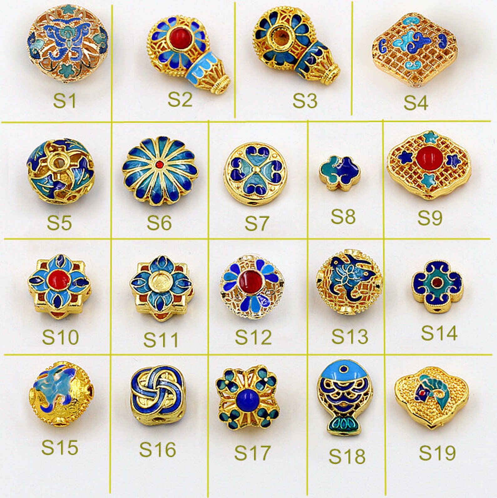 Cloisonne Bead Enamel Bead DIY Beads Enamel Color Fine Copper | Etsy