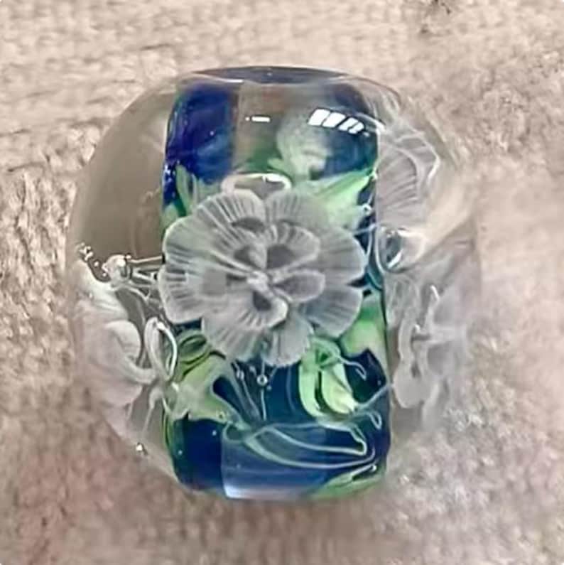 Lampwork 16mm 18mm 20mm Flower Glaze Bead Glass Bead Charm Bracelet DIY ...