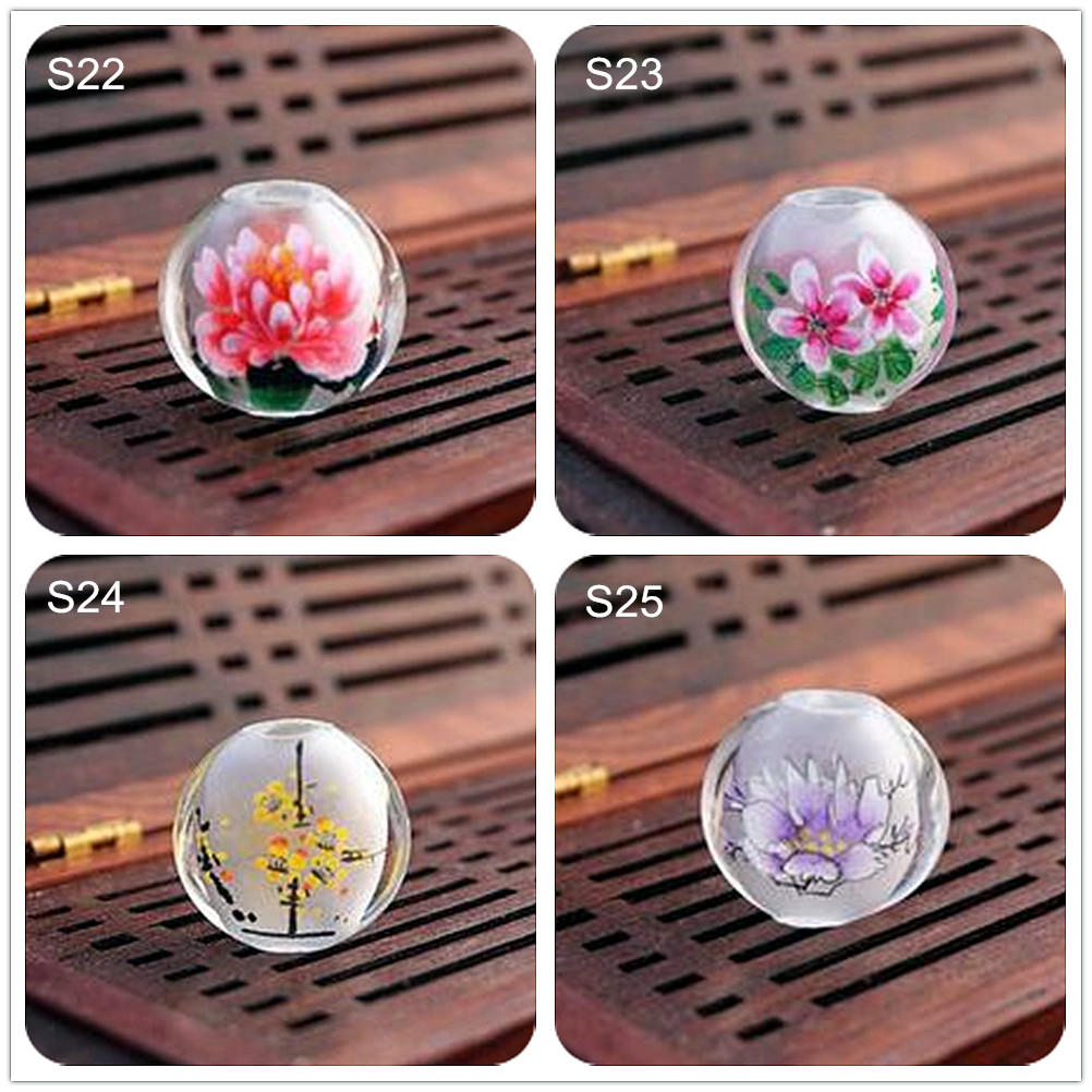 Lamp Work Color Ink Wash Painting Flower Glaze Bead Glass - Etsy