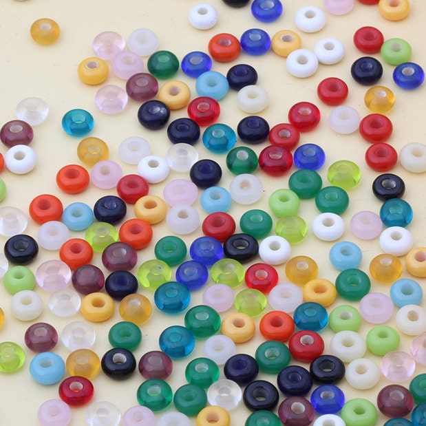 10 Pieces of Lamp Work 4x8mm Glass Beads Isolated Bead Charm - Etsy