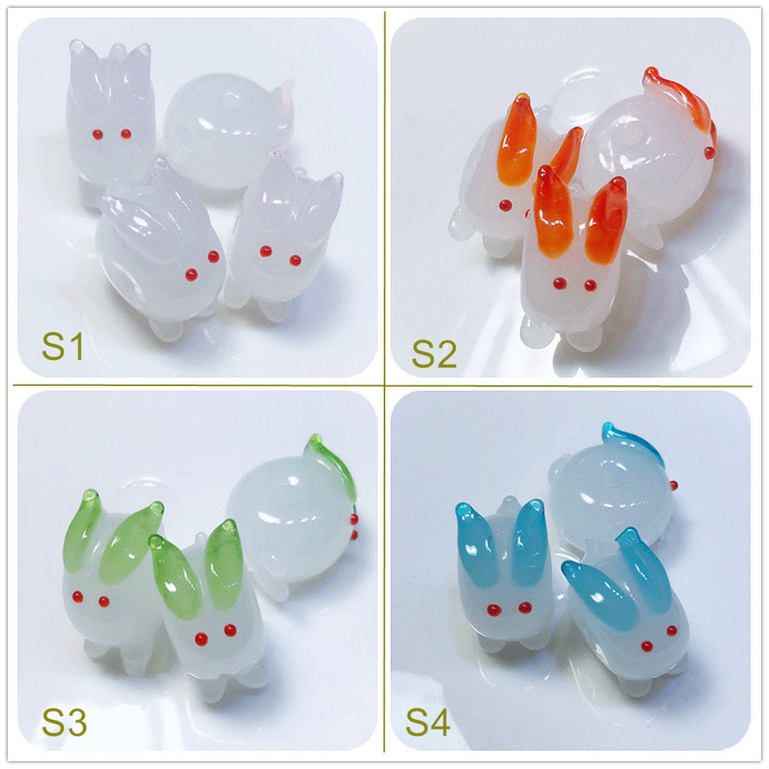 Glazed Bead 16mm Rabbit Glass Beads Handmade Bead Charm Bracelet DIY ...