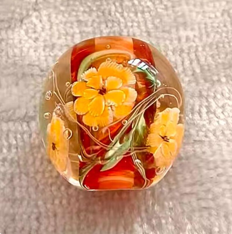 Lampwork 16mm 18mm 20mm Flower Glaze Bead Glass Bead Charm Bracelet DIY ...