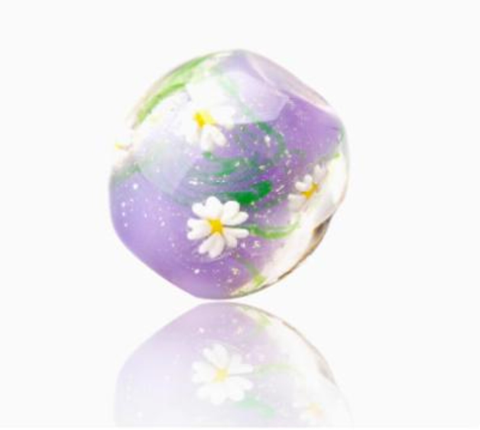 Lampwork 16mm 20mm Petal Flower Dot Glaze Bead Glass Bead Charm ...