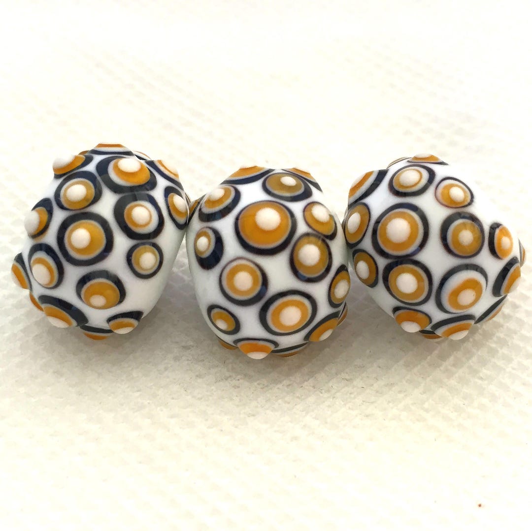 Lamp Work 16mm Art Dots Glaze Bead Prayer Glass Beads Lucky Bead Design ...
