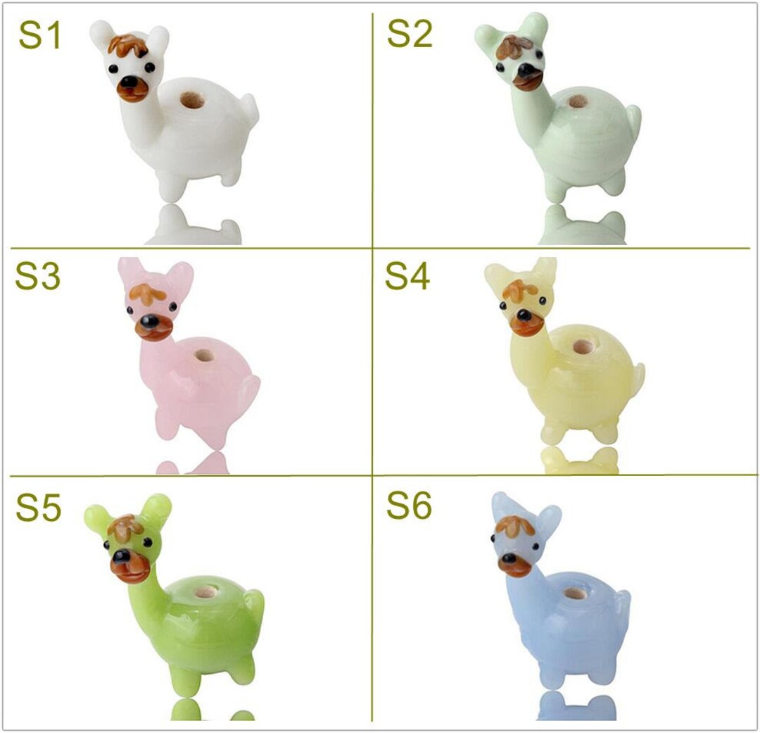 13x25mm Glazed Bead Alpaca Glass Beads Handmade Bead Glaze Bead Charm ...