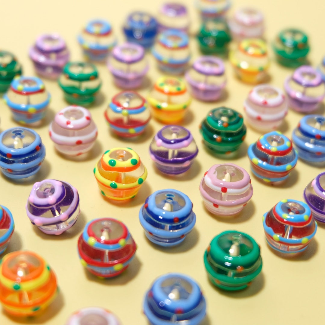 Lampwork 12mm Color Dot Glaze Bead Prayer Glass Beads Bead Charm DIY ...